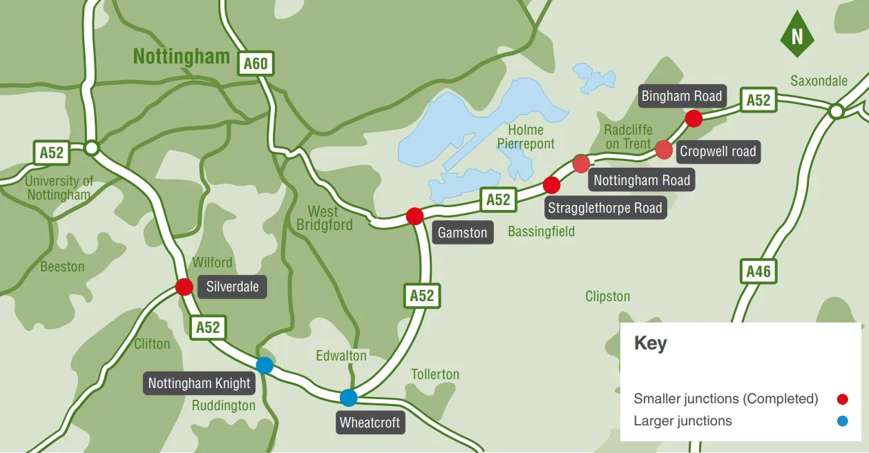 Nottingham A52 major roundabouts upgrade to progress after public ...