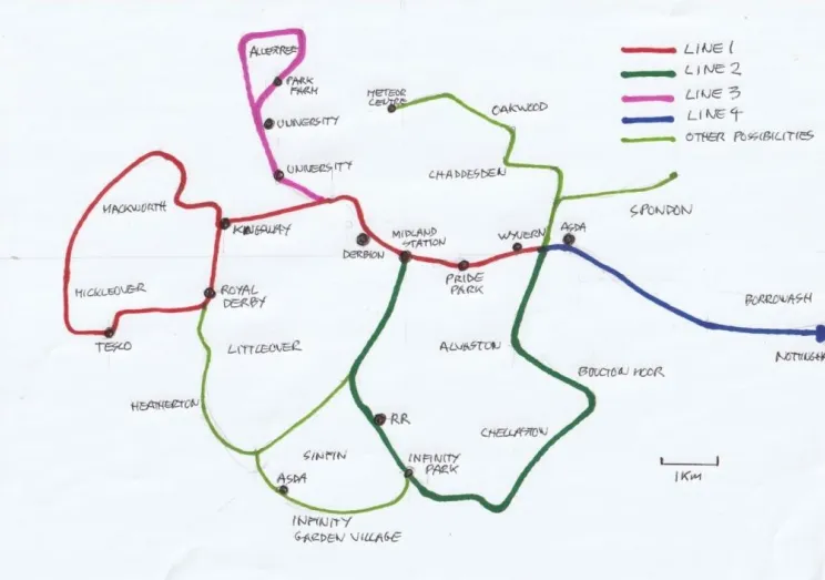 £500M Derby tram scheme with 4 lines proposed | New Civil Engineer