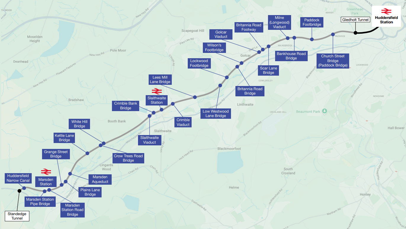 Transpennine Route Upgrade: Marsden and Slaithwaite station upgrades go ...